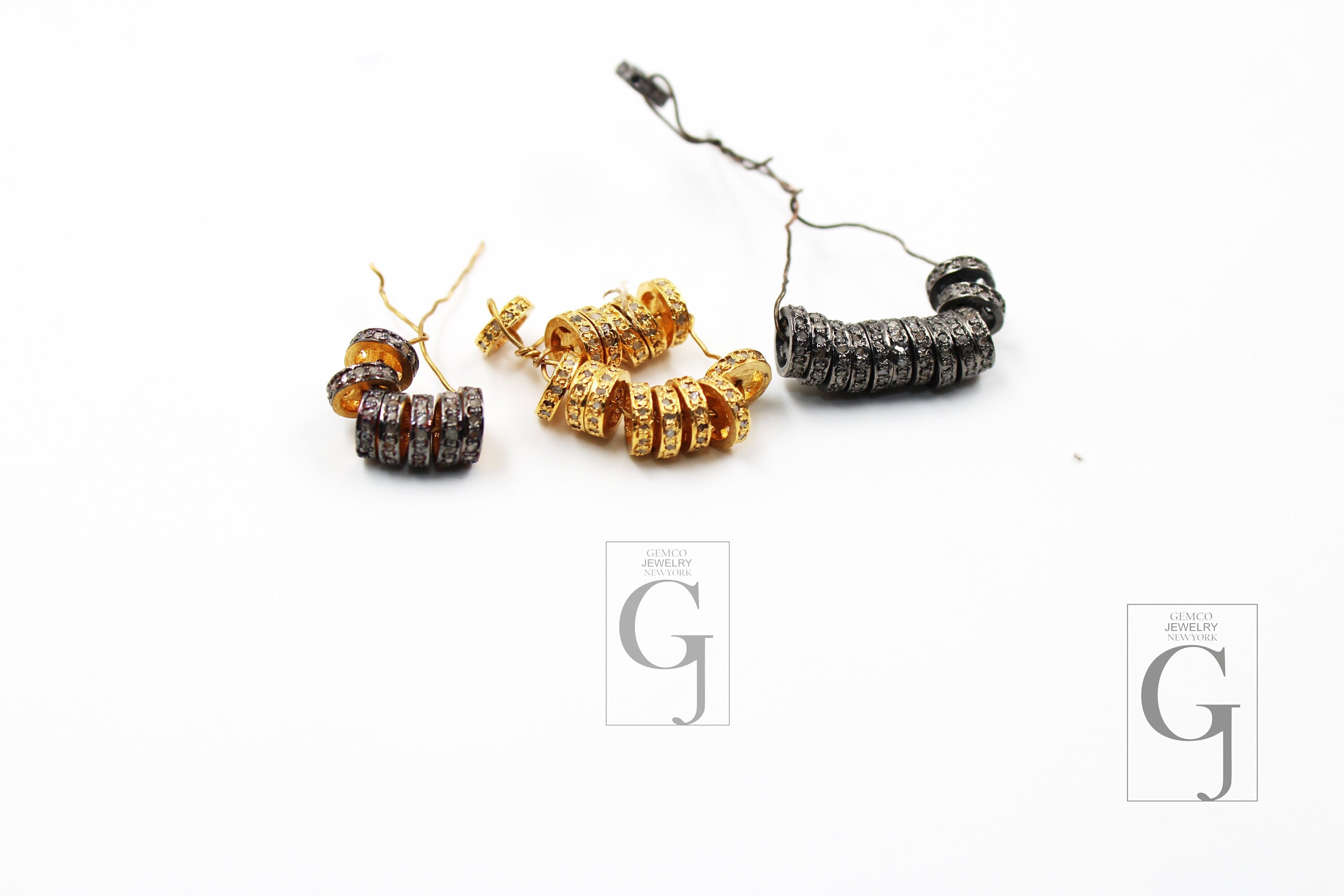 Diamond Rondelles Beads – Gemco Jewelry New York Inc