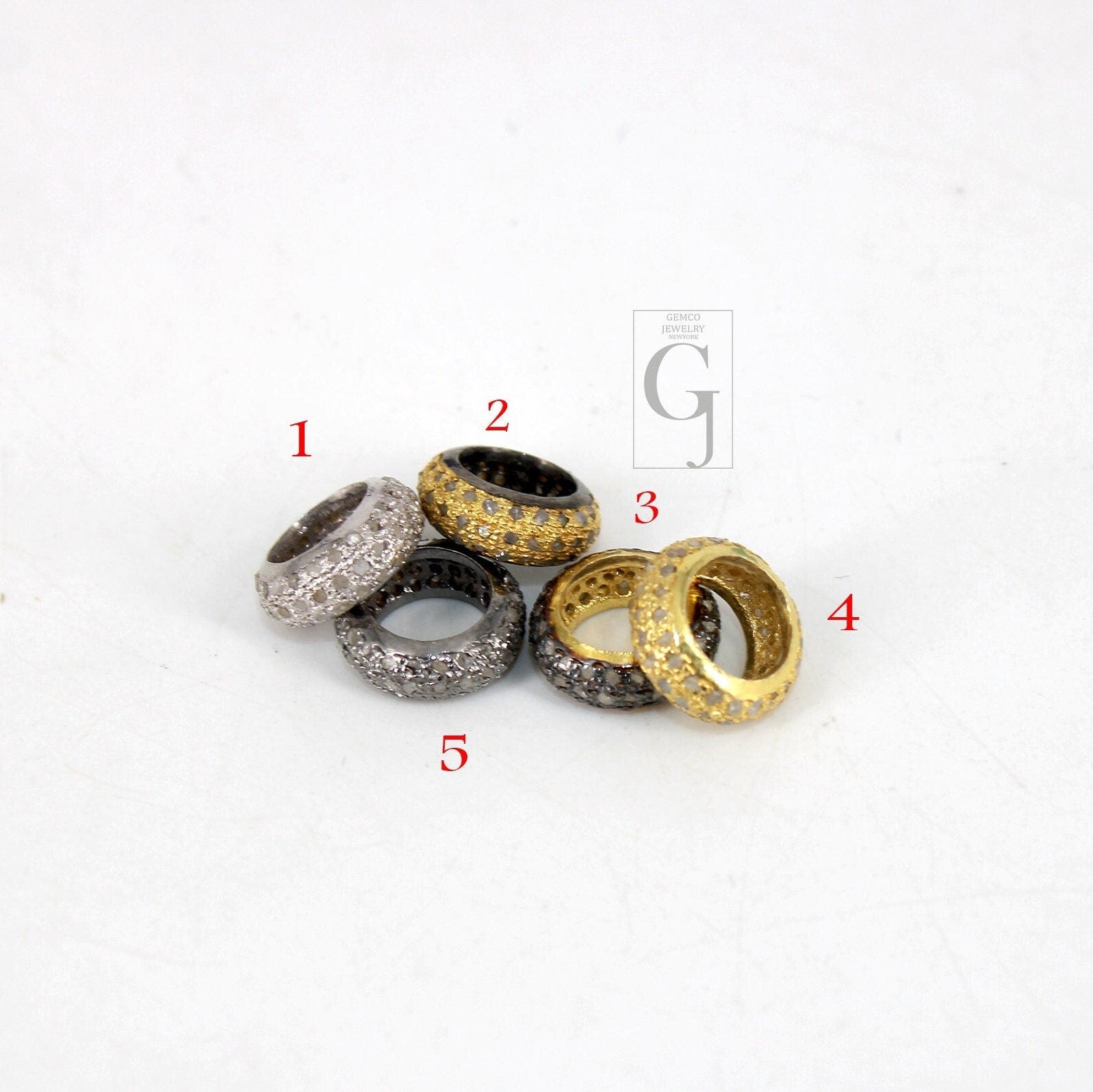 Diamond Rondelles Beads – Gemco Jewelry New York Inc